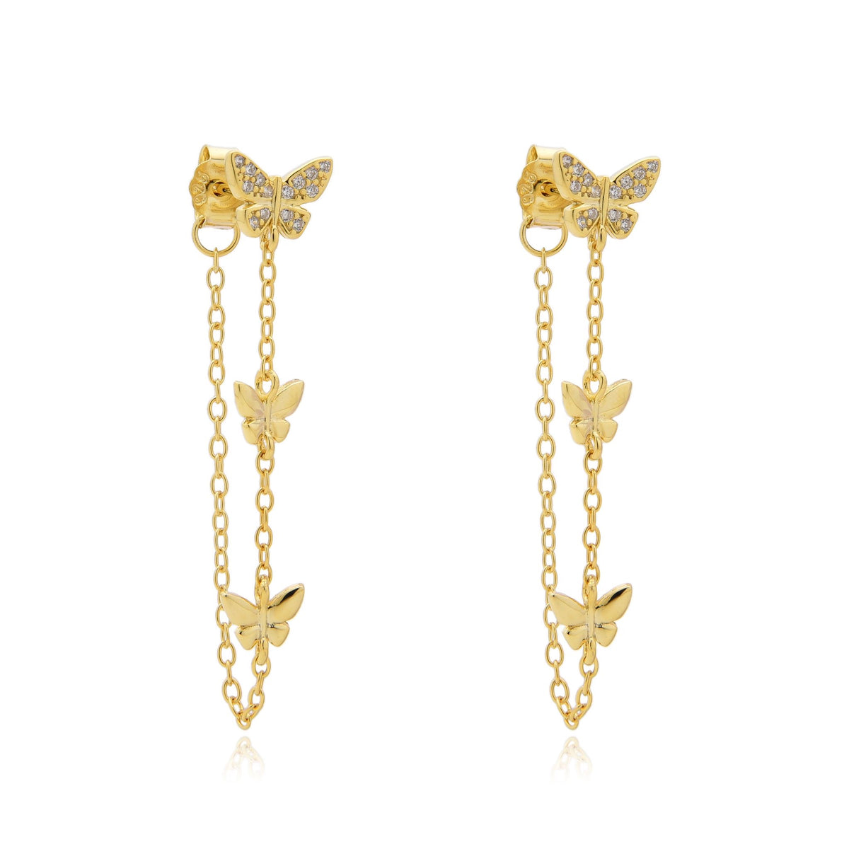 Multi Butterfly Chain Earrings – Bissuterie
