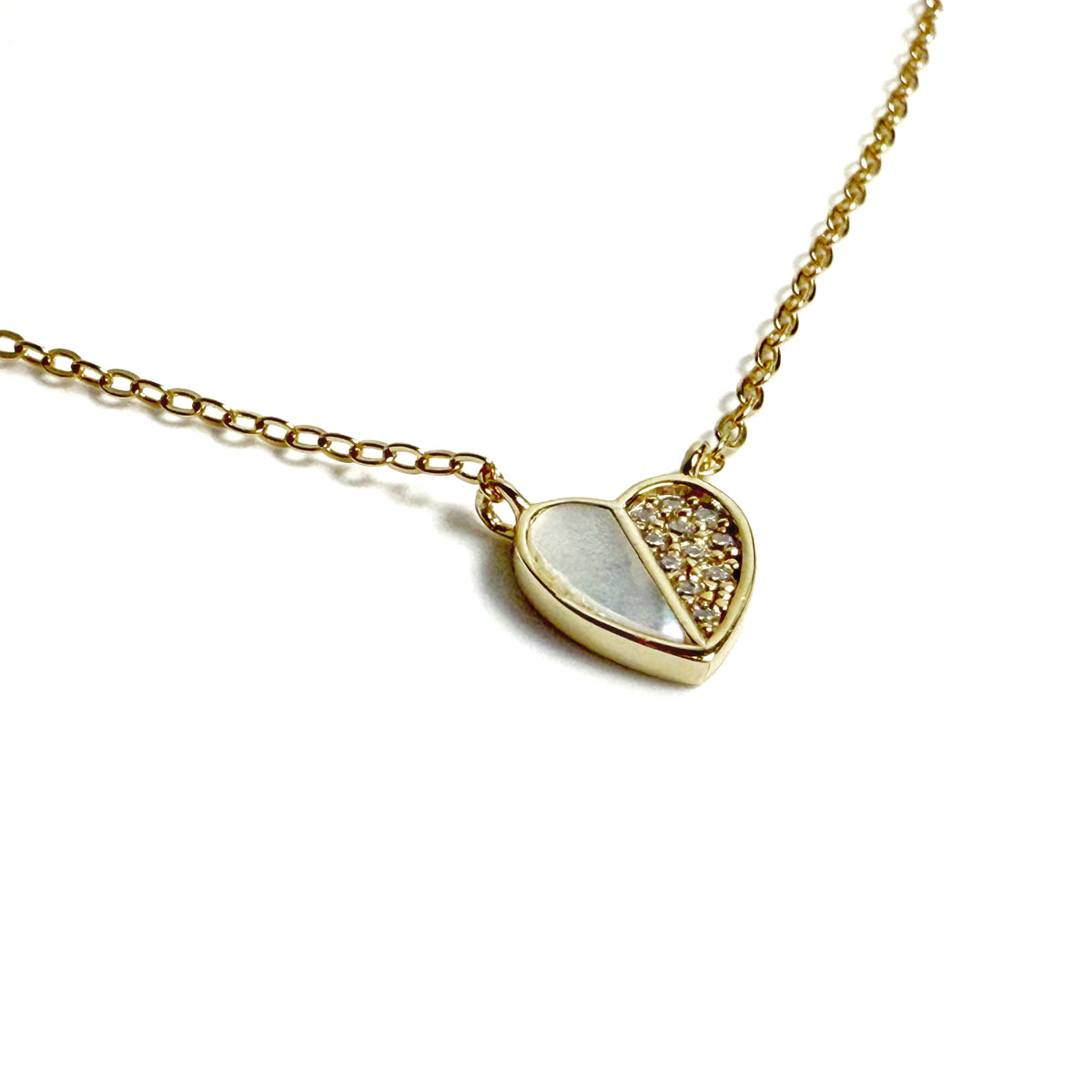 Half Heart Pave Girl Necklace – Bissuterie